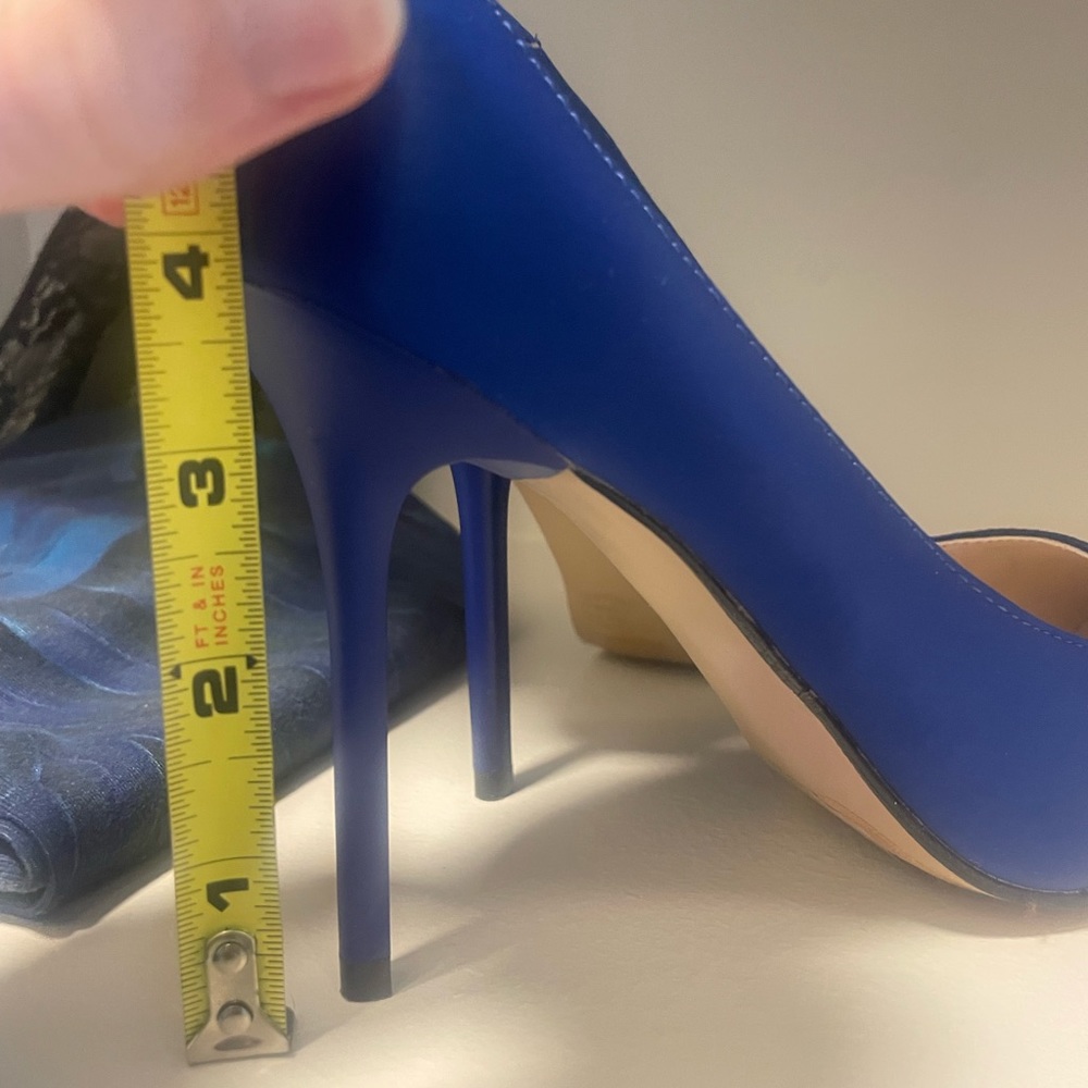 Royal Blue Satin Heels Pumps Prom Pageant - Gem